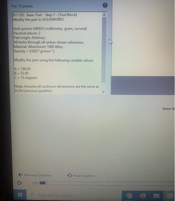 Solved B11102 Basic Part Step 2 Tool Block Modify The 