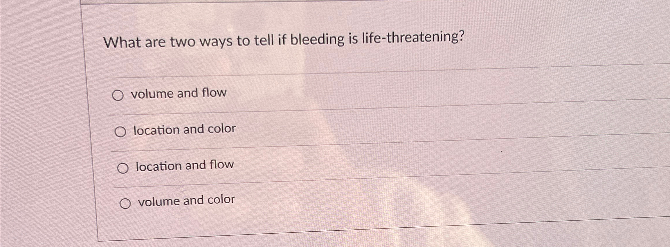 Solved What are two ways to tell if bleeding is | Chegg.com