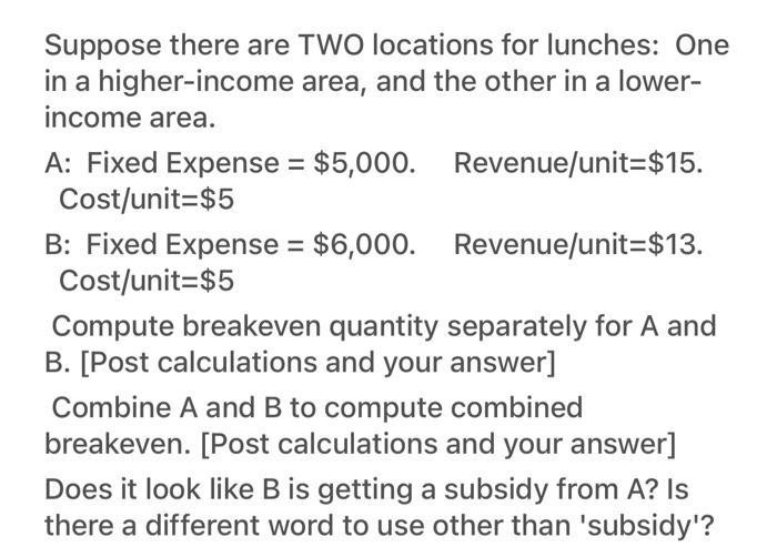 Solved calculate the break-even point in units use the | Chegg.com