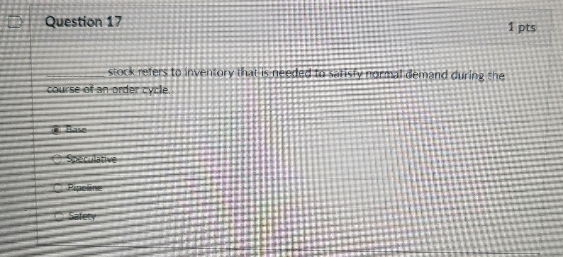 Solved Question 171ptsq, ﻿stock refers to inventory that is | Chegg.com