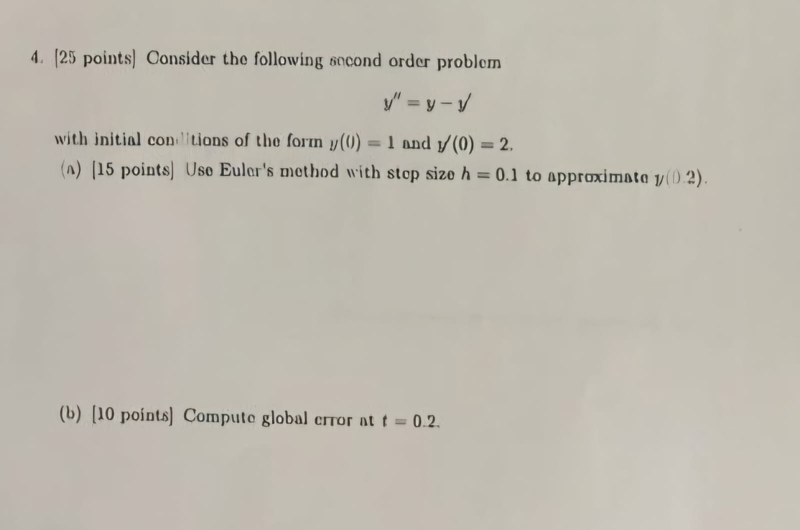 Solved [25 ﻿points| ﻿Consider the following sincond order | Chegg.com