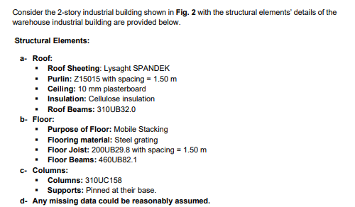 Solved Consider the 2-story industrial building shown in | Chegg.com