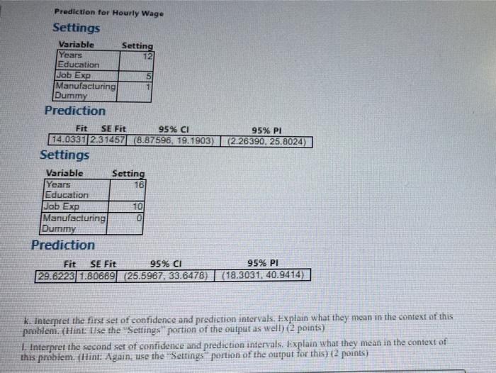Solved This problem makes use of the Minitab output shown | Chegg.com