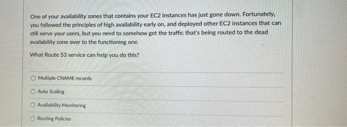 Solved One of your availability zones that contains your EC2 | Chegg.com