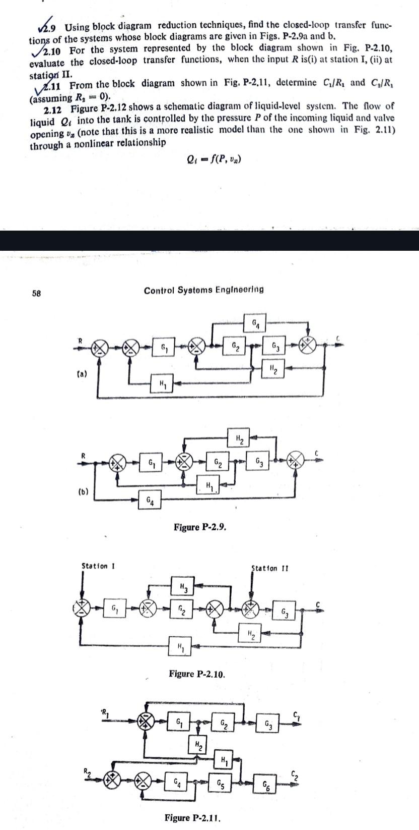 Solved 2.9 Using block diagram reduction techniques, find | Chegg.com