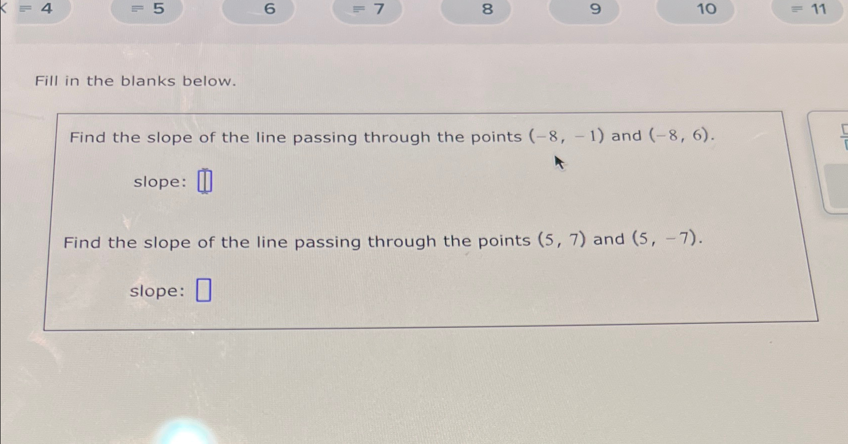 Solved Fill in the blanks below.Find the slope of the line | Chegg.com