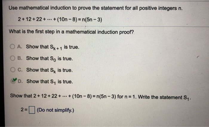 Solved Use mathematical induction to prove the statement for | Chegg.com