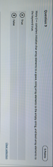 Solved Question 9Many C compilers initialize char array | Chegg.com