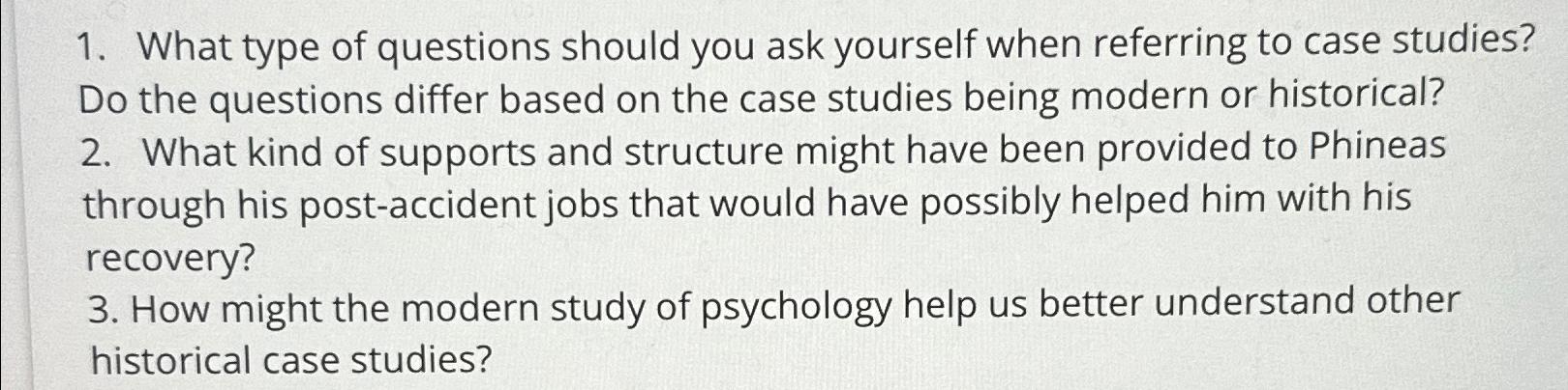 Solved What type of questions should you ask yourself when | Chegg.com