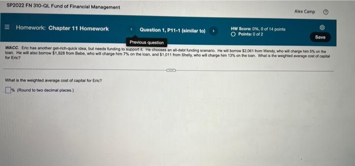 Solved Homework Chapter 11 Homework Question 1 P11 1