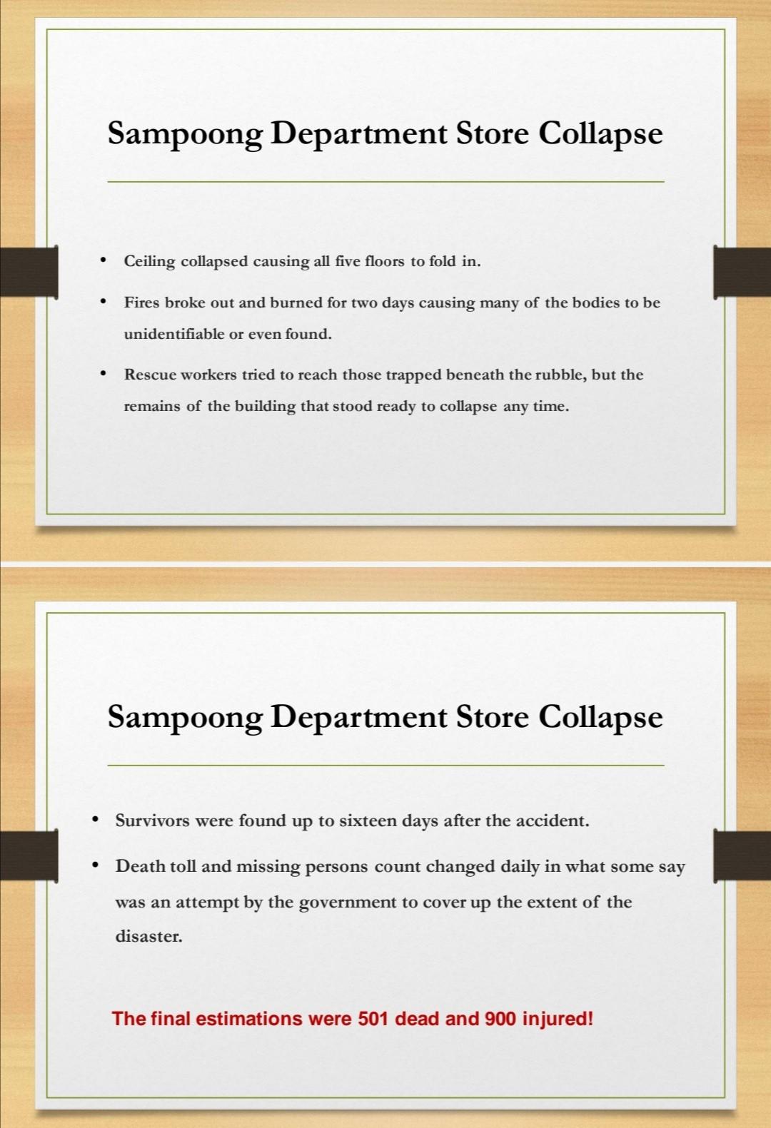 Case Study \#1 Sampoong Department Store Collapse | Chegg.com