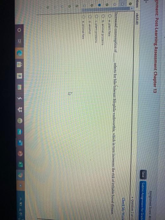 Solved gnment: Post-Learning Assessment Chapter 13 | Chegg.com