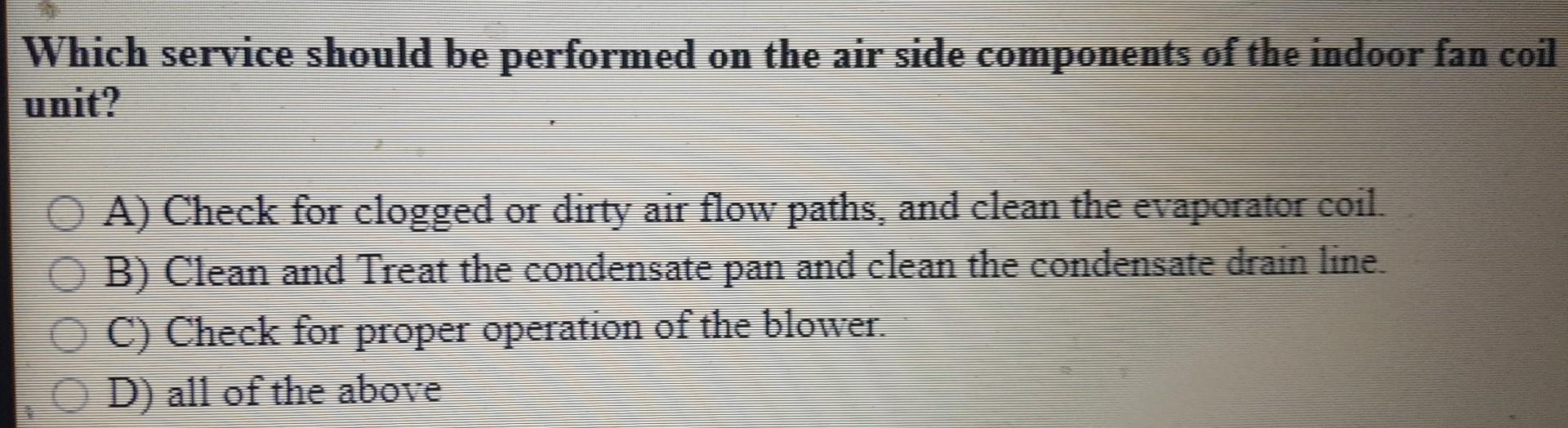 Solved Which service should be performed on the air side | Chegg.com