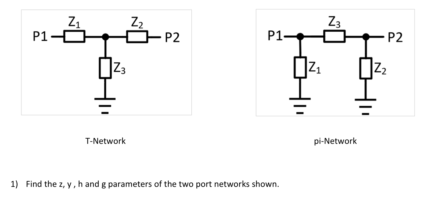 Solved Find the z,y,h ﻿and g ﻿parameters of the two port | Chegg.com