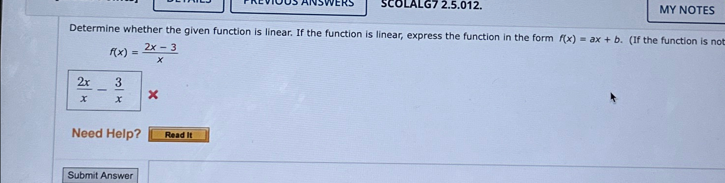Determine whether the given function is linear. If | Chegg.com