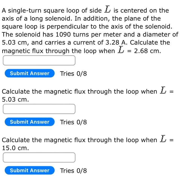 Solved A single-turn square loop of side L is centered on | Chegg.com