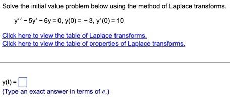 Solved Solve the initial value problem below using the | Chegg.com