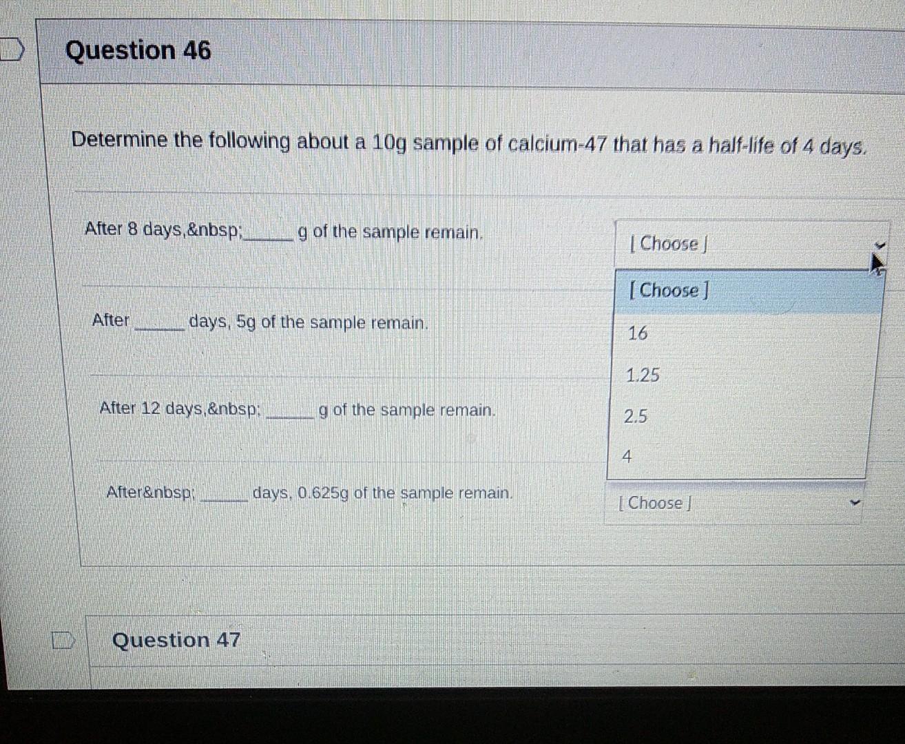 Solved grouping question drop down list is the same list for | Chegg.com