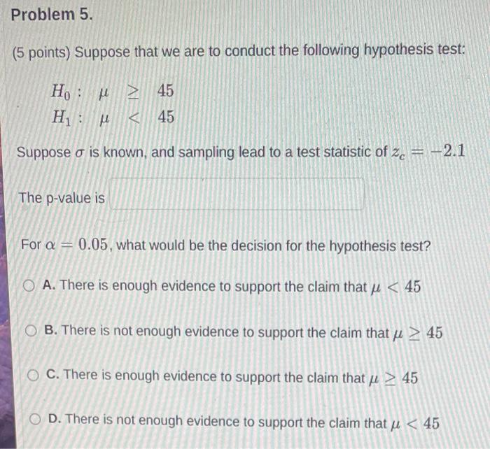 Solved (5 points) Suppose that we are to conduct the | Chegg.com Solved (5 points) Suppose that we are to conduct the | Chegg.com