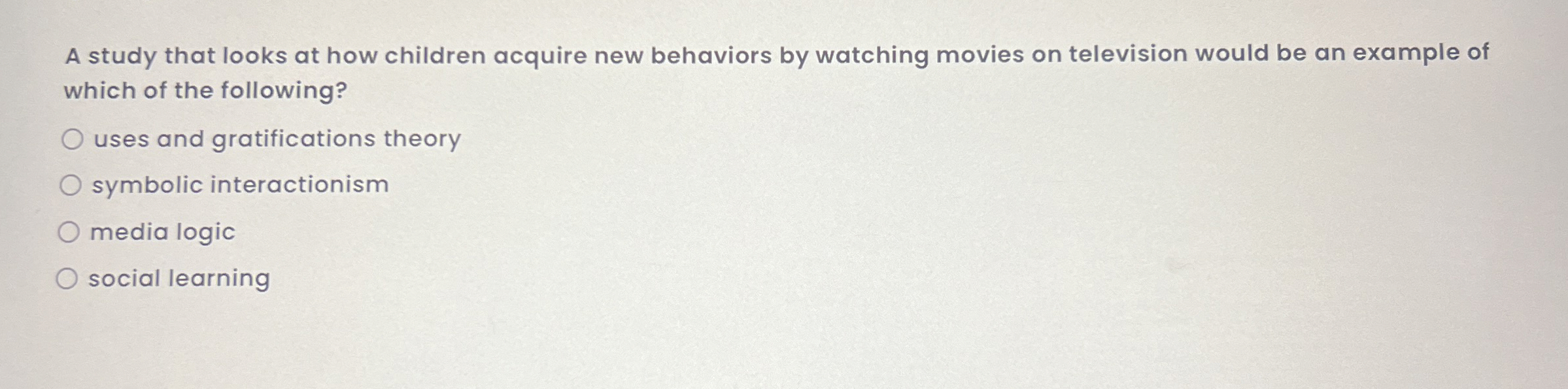 Solved A study that looks at how children acquire new | Chegg.com