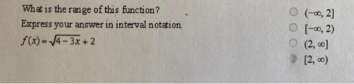 Solved What is the range of this function? Express your | Chegg.com
