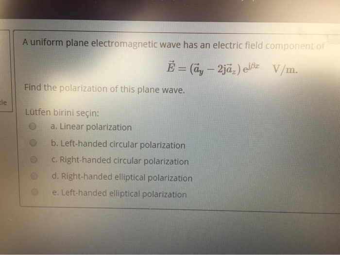 Solved A uniform plane electromagnetic wave has an electric | Chegg.com