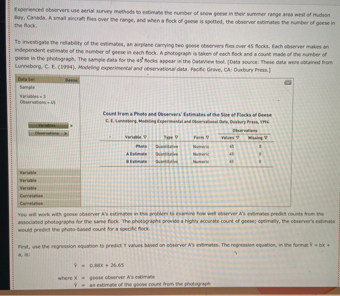 Solved Experienced observers use aerial survey methods to | Chegg.com