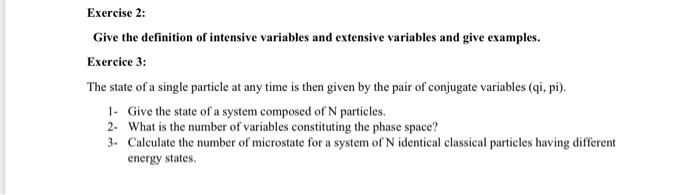 Solved Give the definition of intensive variables and | Chegg.com