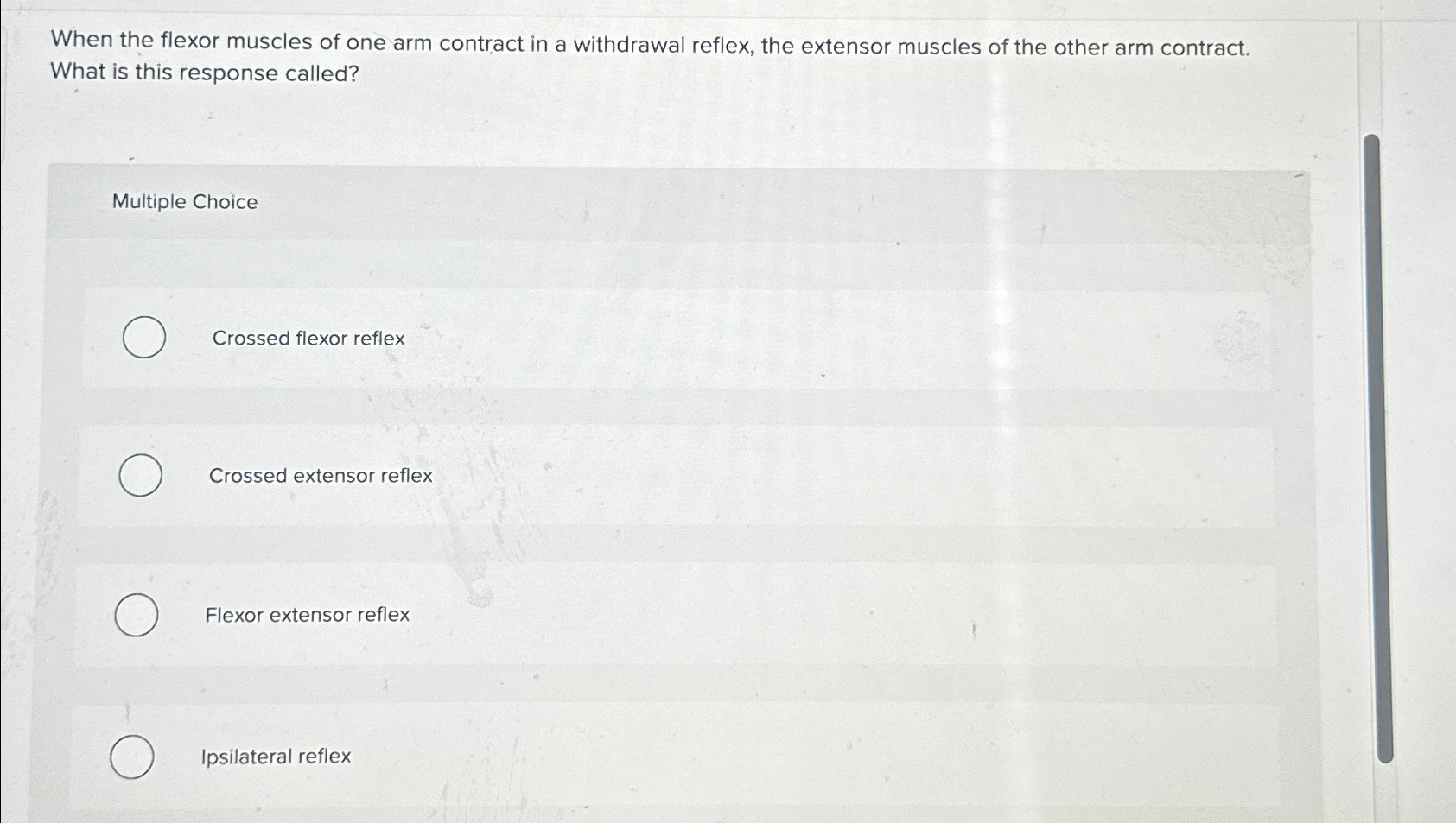 Solved When the flexor muscles of one arm contract in a | Chegg.com