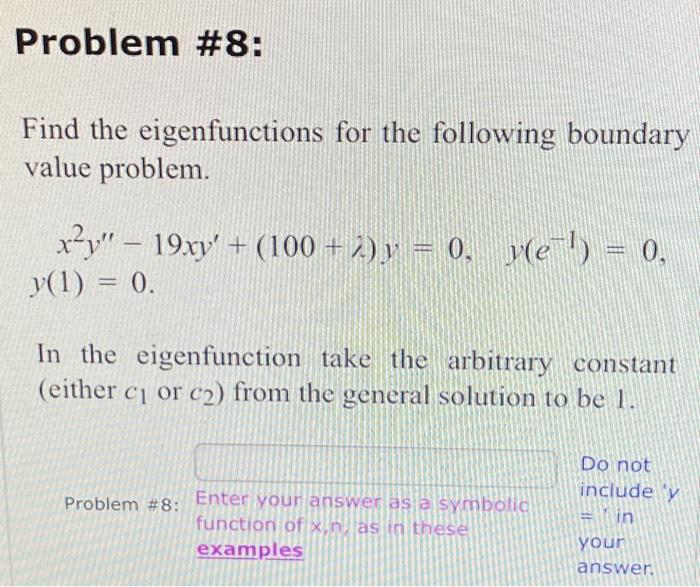 Solved Find the eigenfunctions for the following boundary | Chegg.com