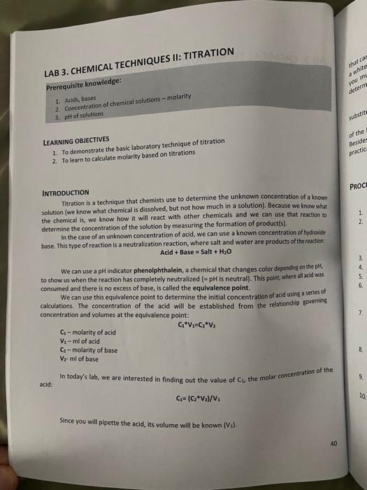 Solved LEARNING OBJECTIVES 1. To demonstrate the basic | Chegg.com