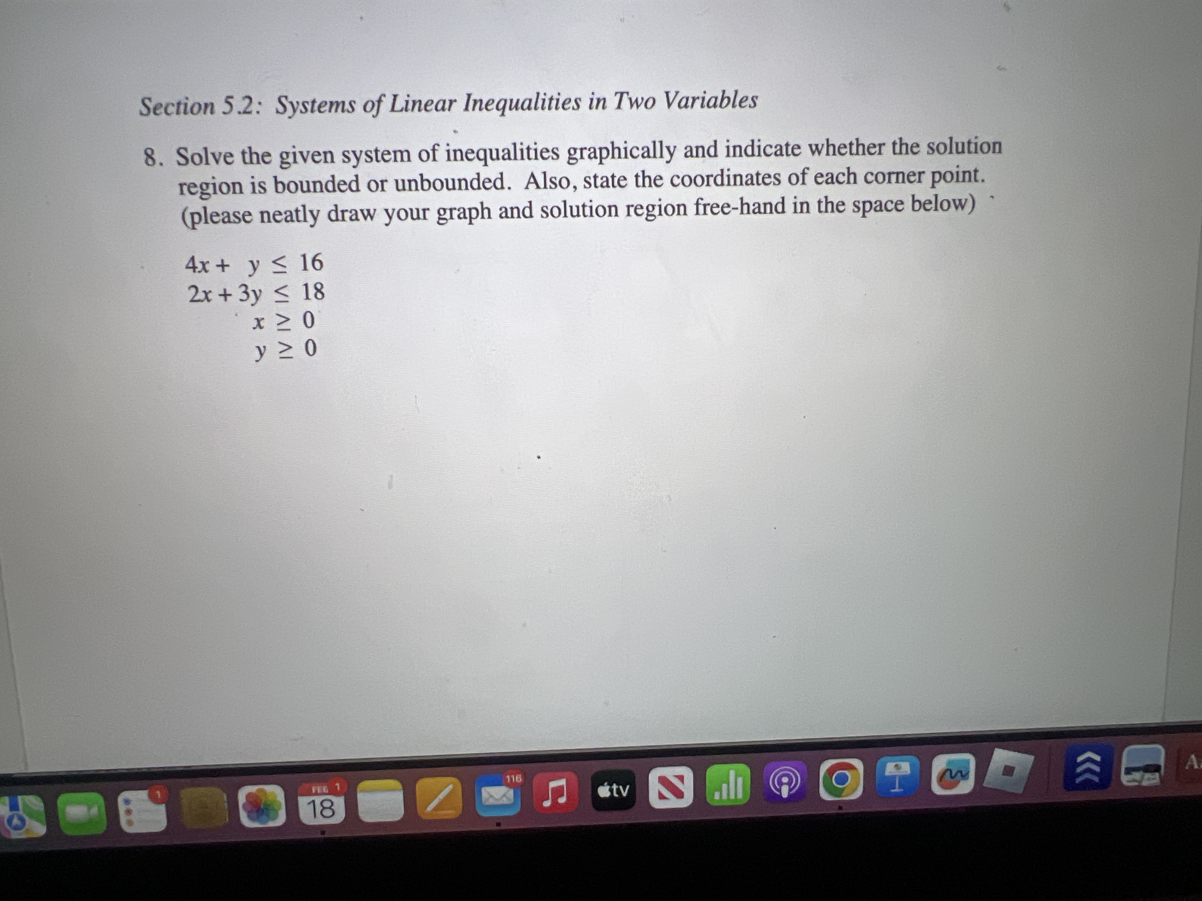 Solved Section 5.2: Systems of Linear Inequalities in Two | Chegg.com