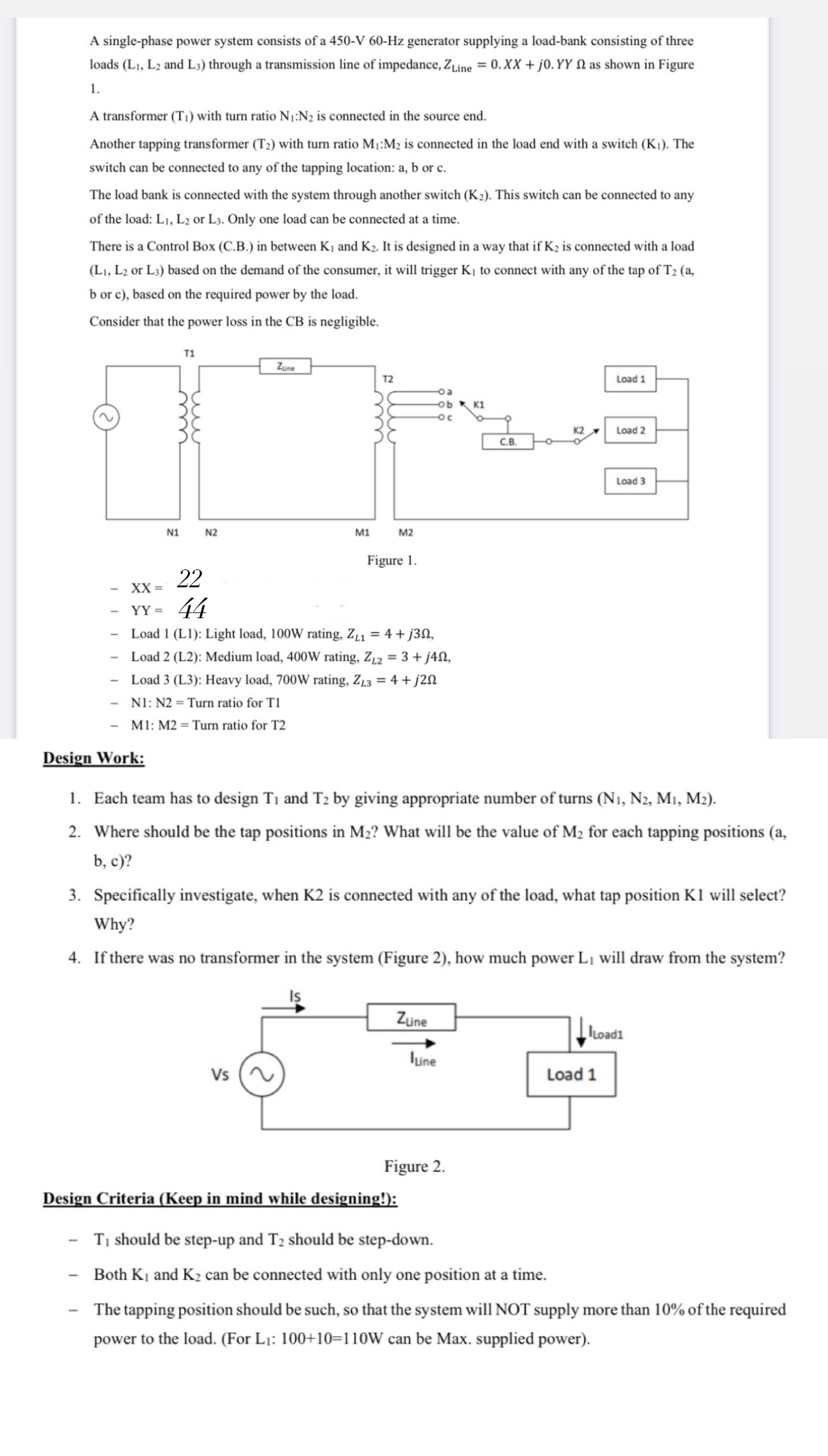 Solved A single-phase power system consists of a 450-V60-Hz | Chegg.com