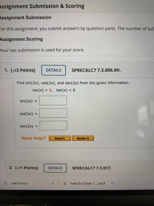 Solved Assignment Submission & Scoring Assignment Submission | Chegg.com
