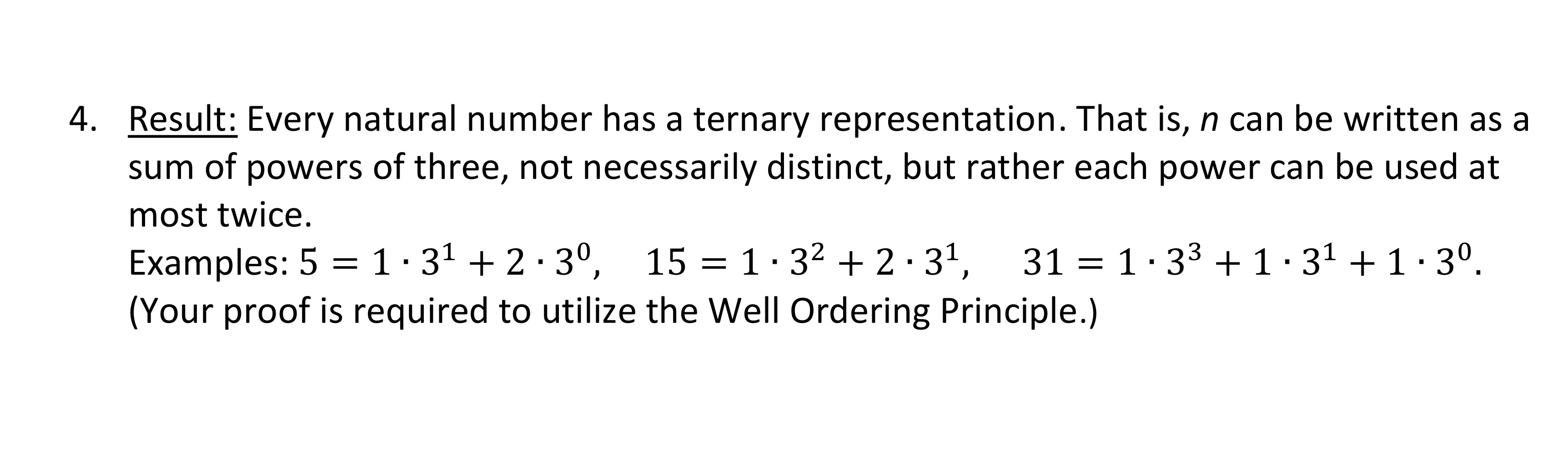 Solved Result: Every natural number has a ternary | Chegg.com