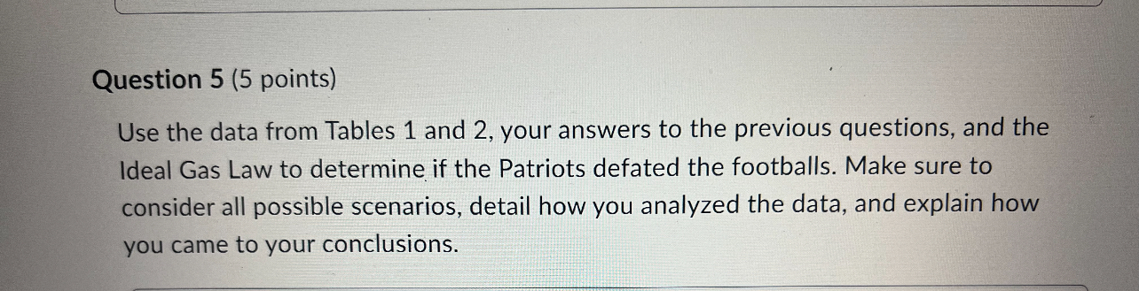 Solved Question 5 (5 ﻿points)Use the data from Tables 1 ﻿and | Chegg.com