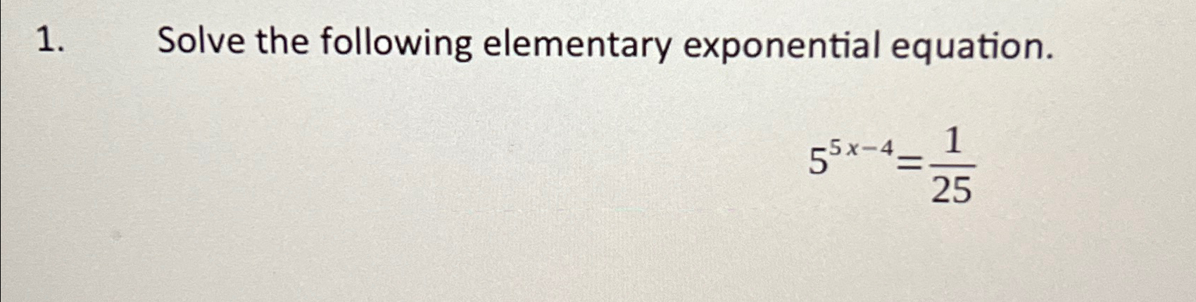 Solved Solve the following elementary exponential | Chegg.com
