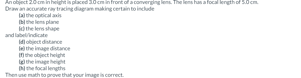 Solved An object 2.0cm ﻿in height is placed 3.0cm ﻿in front | Chegg.com