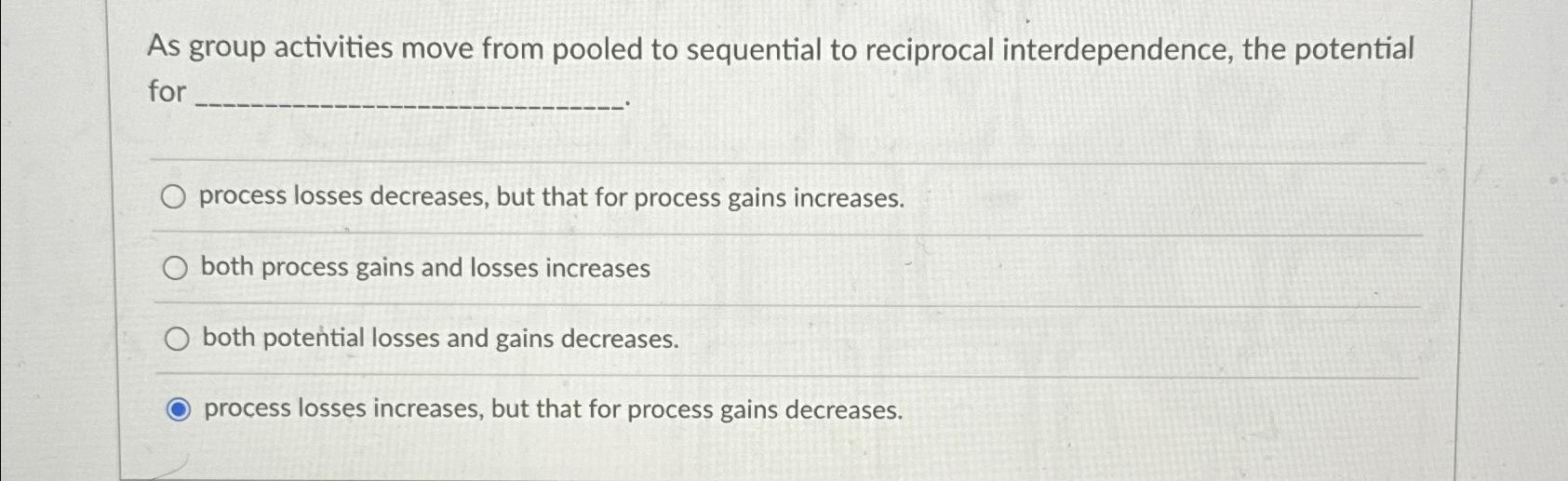 Solved As group activities move from pooled to sequential to | Chegg.com