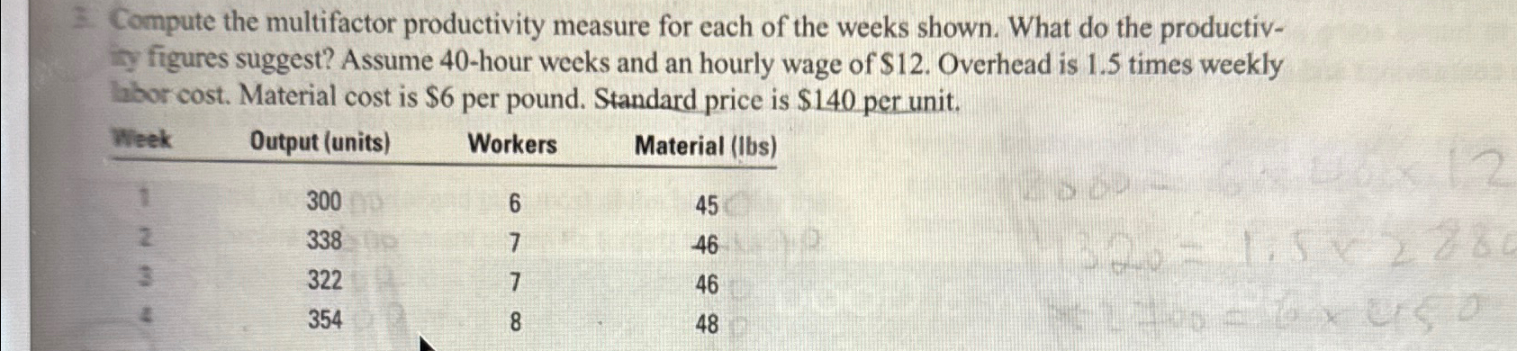 Solved Compute the multifactor productivity measure for each | Chegg.com