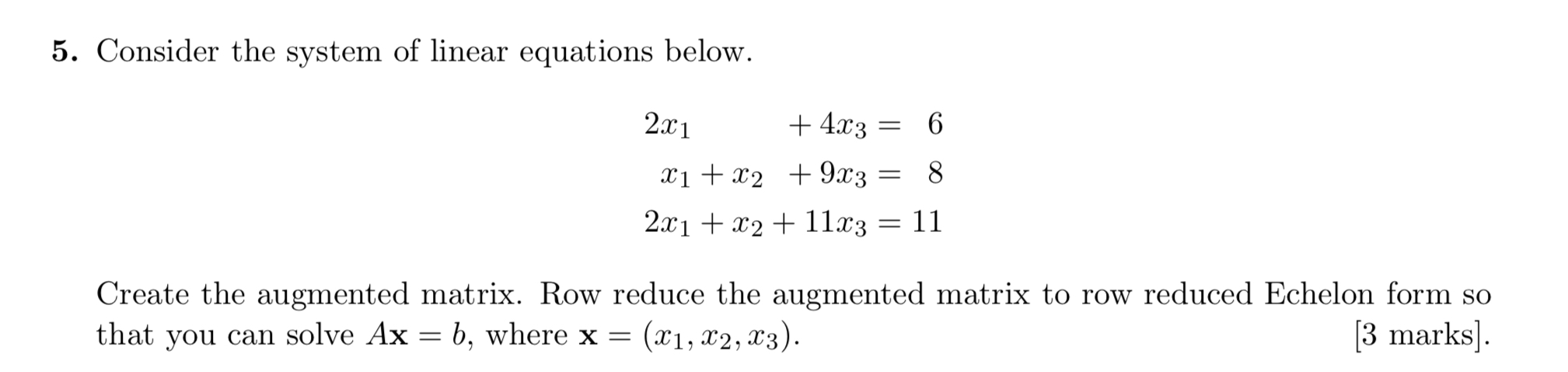 Solved Consider the system of linear equations | Chegg.com