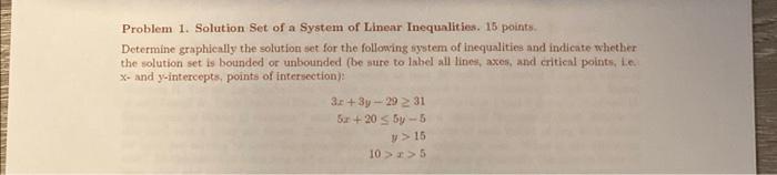 Solved Problem 1. Solution Set of a System of Linear | Chegg.com
