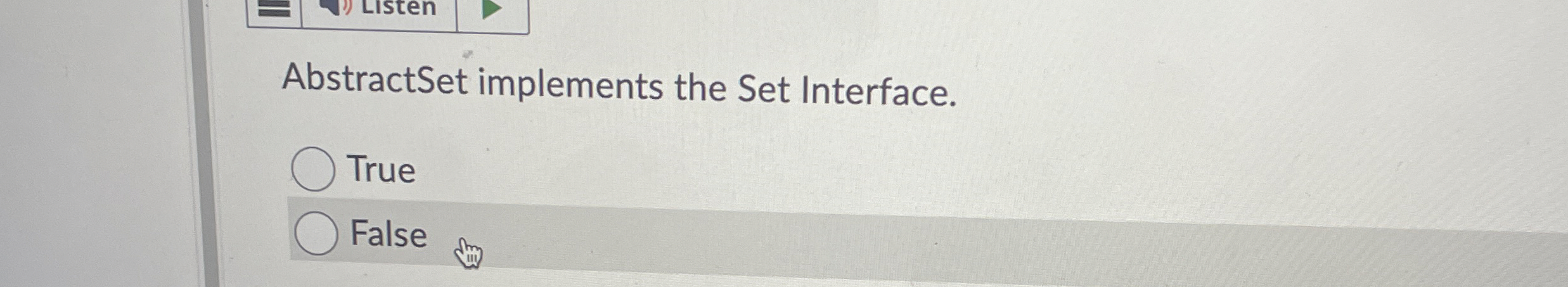 Solved AbstractSet implements the Set Interface.TrueFalse | Chegg.com