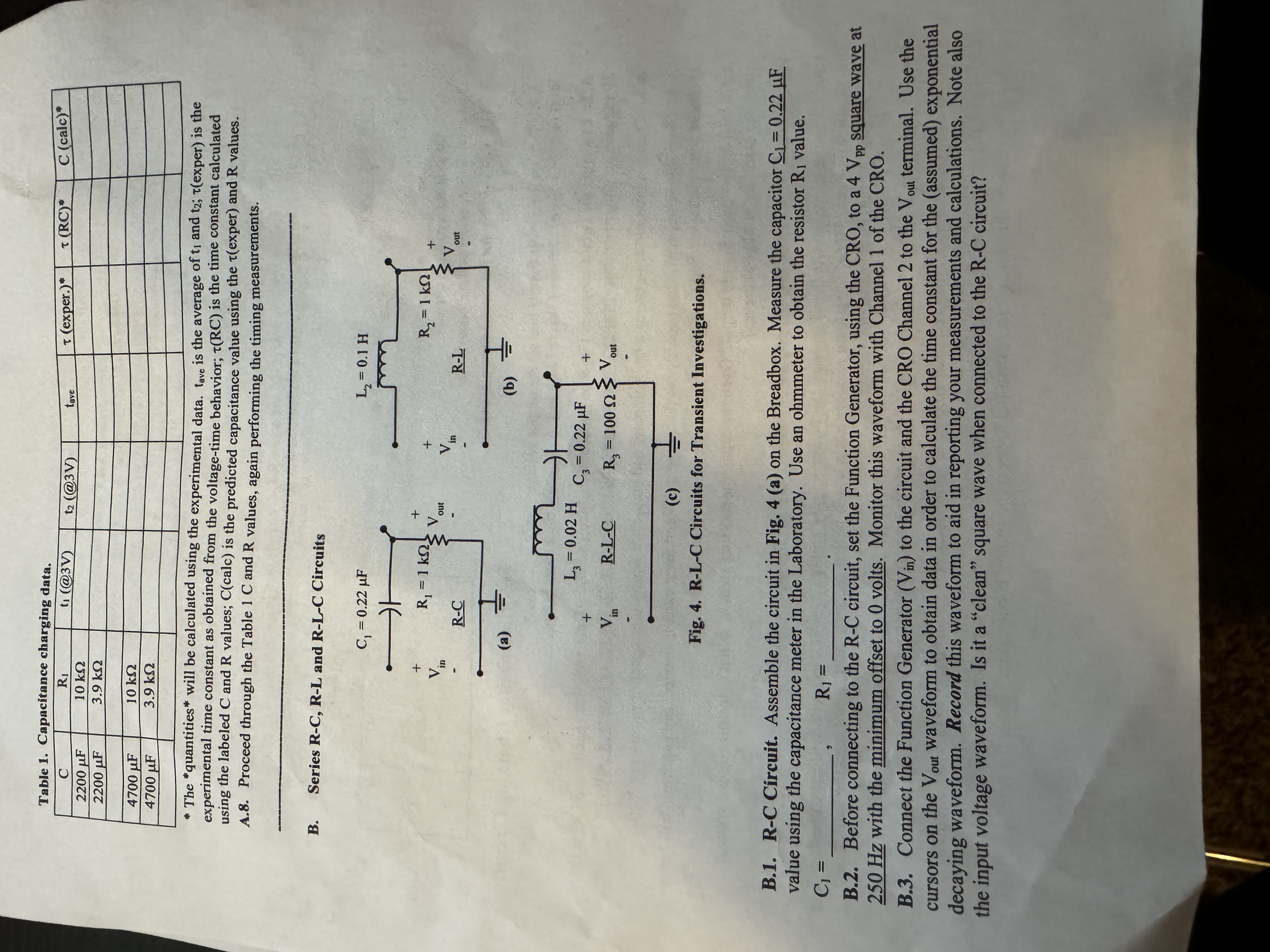 Solved Table 1. ﻿Capacitance charging data.The will be | Chegg.com