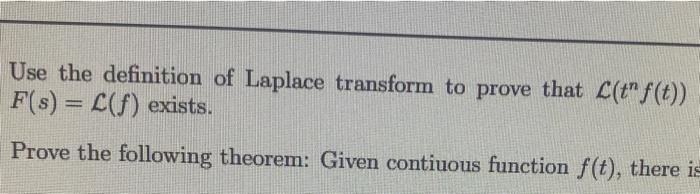 Solved 2 Prove The Following Theorem Given Contiuous