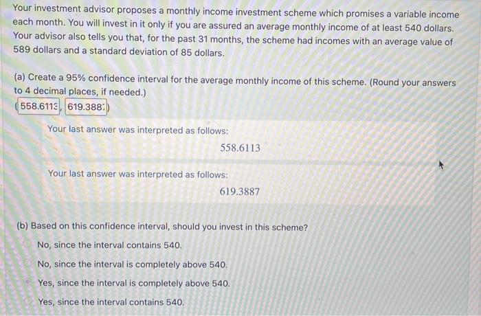 Solved Your investment advisor proposes a monthly income | Chegg.com