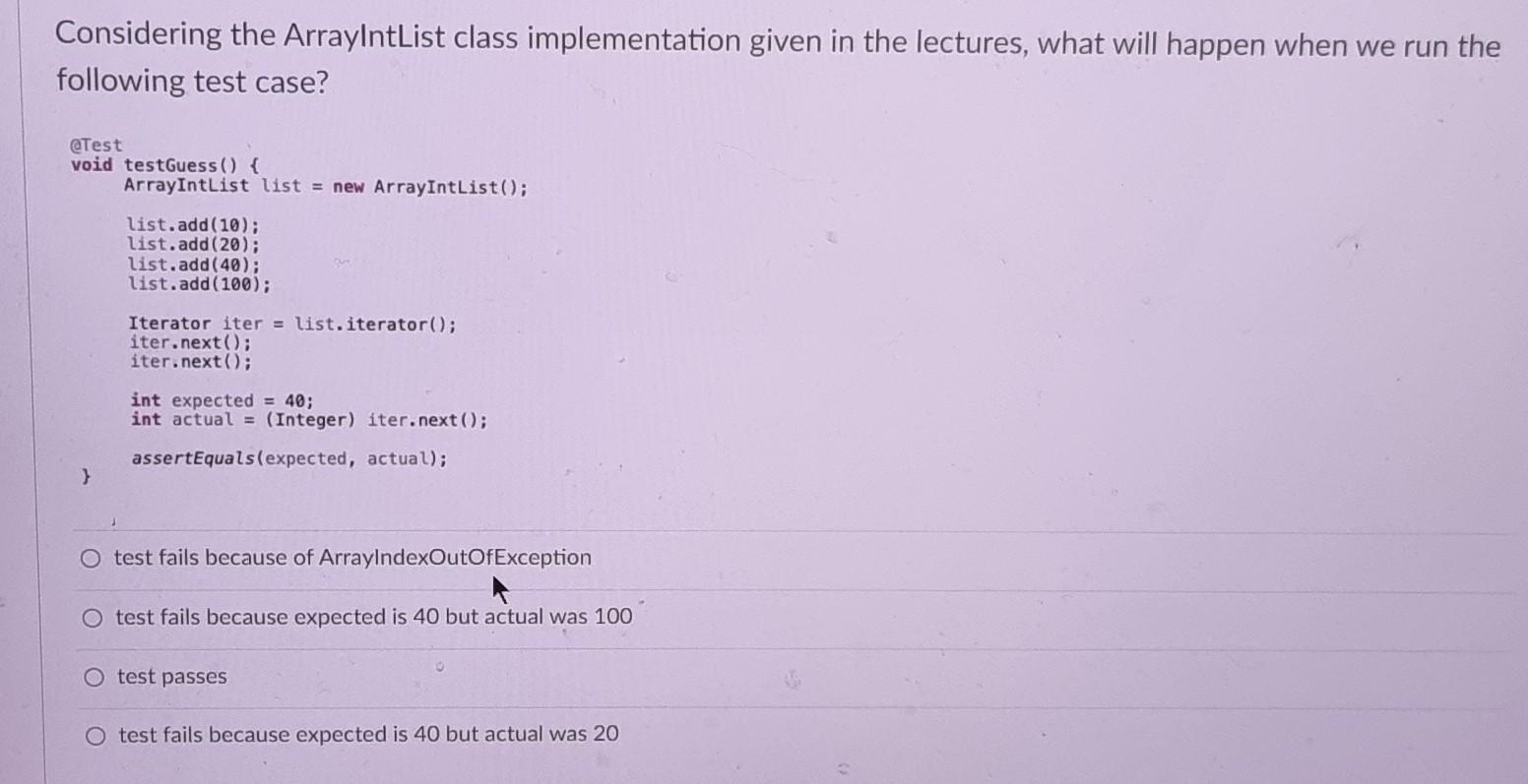 Solved Considering the ArrayIntList class implementation | Chegg.com