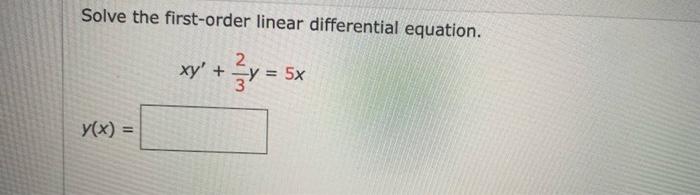 Solved Solve the first-order linear differential equation. | Chegg.com