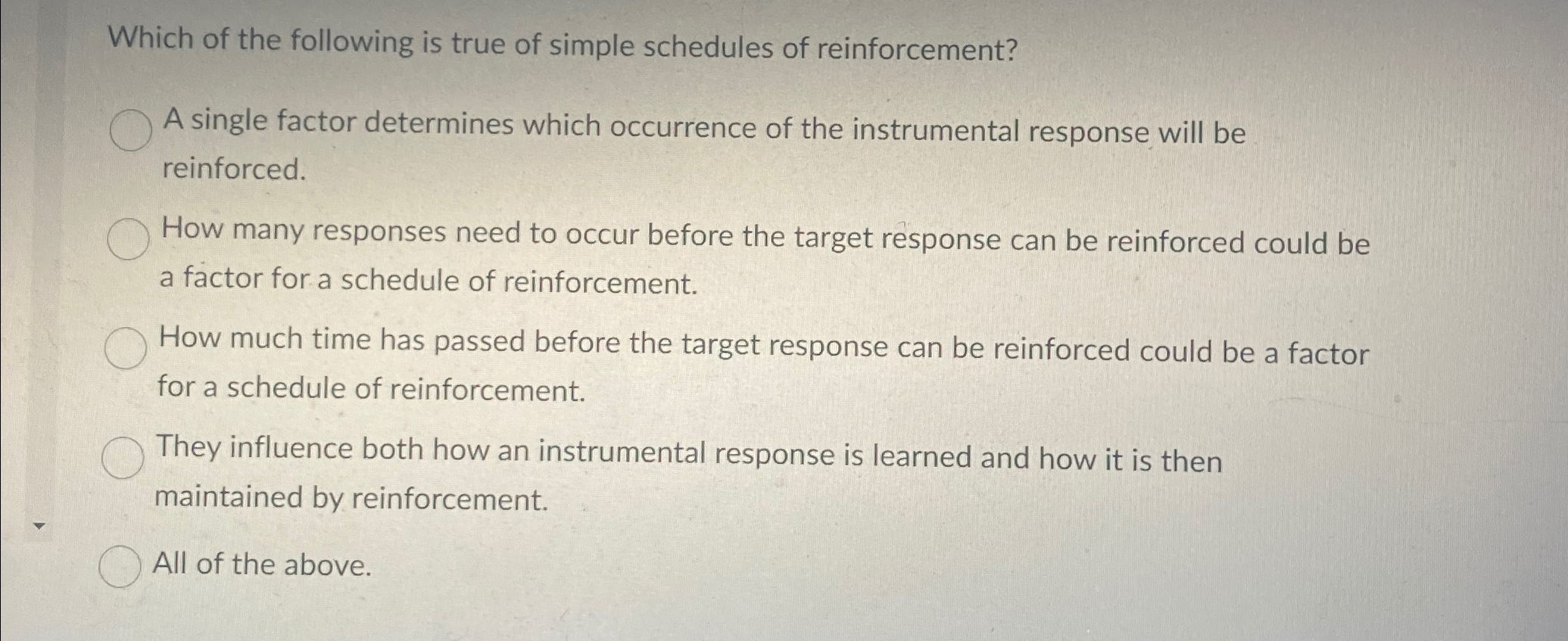 Solved Which of the following is true of simple schedules of | Chegg.com