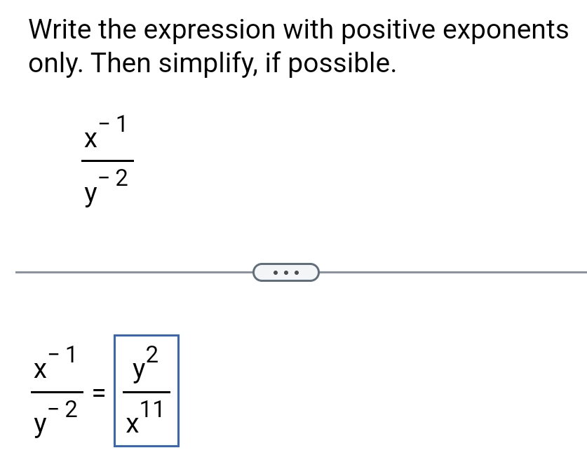 Solved Write the expression with positive exponents only. | Chegg.com